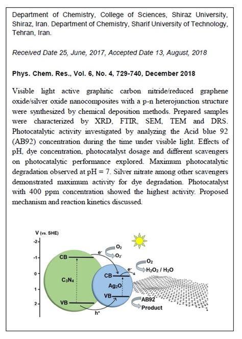 Graphitic Carbon Nitridereduced Graphene Oxidesilver Oxide Nanostructures With Enhanced