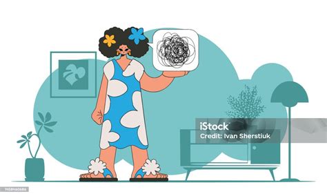 절망감과 절망감에 사로 잡힌 사람 한 여자가 자신의 생각의 무질서한 바다에서 길을 잃은 것을 보여줍니다 감정에 대한 스톡 벡터 아트 및 기타 이미지 Istock