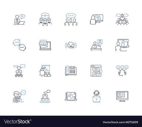 Speech Outline Icons Collection Speaking Oratory Vector Image