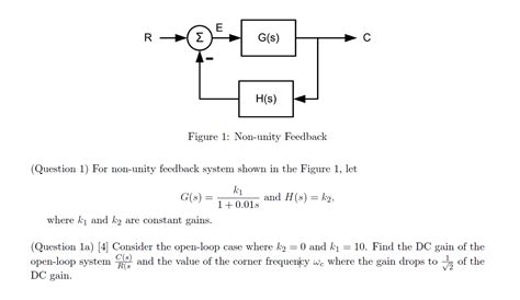 solved figure 1 non unity feedback question 1 for