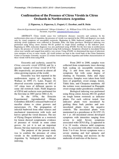 figueroa et al 2010 confirmation of the presence of citrus viroids