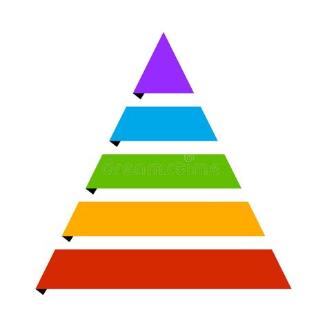 Colorful Pyramid Chart Five Layered Sections Abstract Vector Graphic Bright Gradient Hues