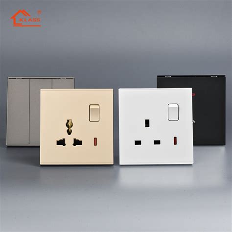 Klass Uk Electrical Wall Switch Socket With Led 16a 1 2 3 4 Gang 1way 2 Way Wall Push Light