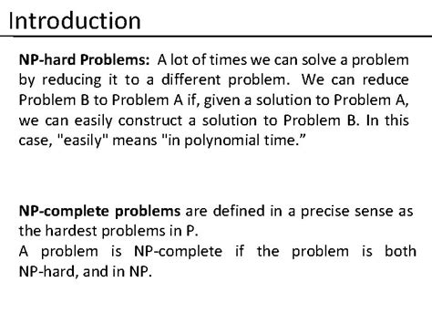 Np Complete Np Hard Classification Of Problems The
