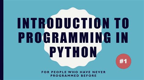 1 Learn To Program Python Youtube