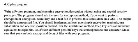 4 Cipher Program Write A Python Program