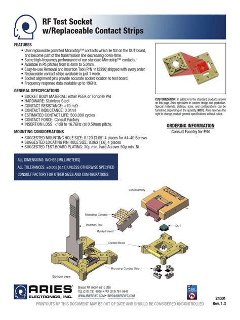Rf Test Socket Pdf Electrical Connector Manufactured Goods