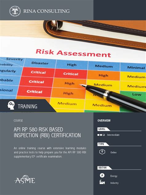 Preparing For Api Rp 580 Risk Based Inspection Rbi Certification An Online Training Course