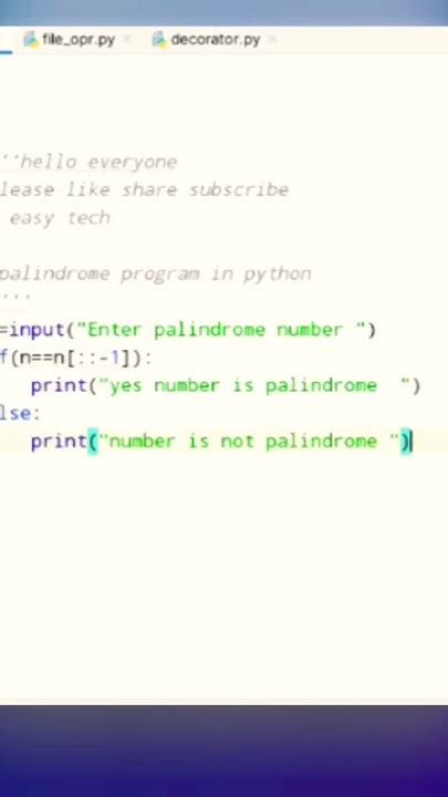 Palindrome Program In Python How Check Number Is Palindrome Python Coding Status