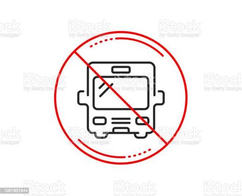 버스 전송 라인 아이콘입니다 교통 차량 부호입니다 벡터 Prohibition에 대한 스톡 벡터 아트 및 기타 이미지 Prohibition 고급 관광 Istock