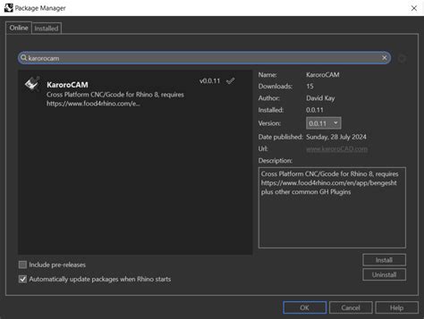karorocam cross platform cnc gcode plugin for rhino 8 plug ins