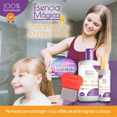 Esencia Mágica Antipiojos 100 Natural Shampospray 🎁peine Acero Inoxi