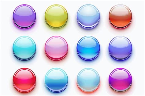 Premium Photo Photo Of Rounded Icon Buttons On White Background