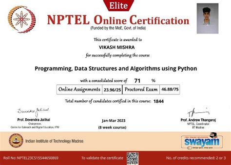 Vikas Mishra On Linkedin Nptel Python Algorithms