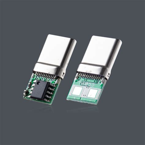 Usb C带芯片快充公头 Type C100w拉伸款连接器插头 远爱电子