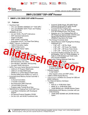 OMAPL EZWTD Datasheet PDF Texas Instruments
