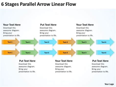 Serial And Parallel Processing 6 Stages Arrow Linear Flow Powerpoint