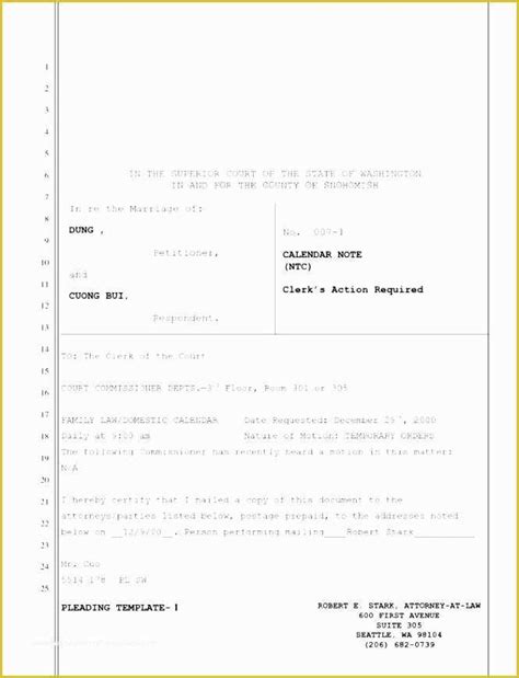 Free Pleading Paper Template Word Of Format Pleadings In California