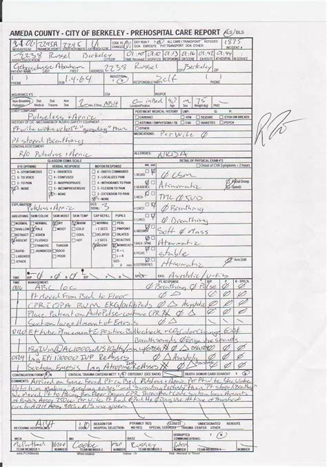Ems Patient Care Report Narrative Template