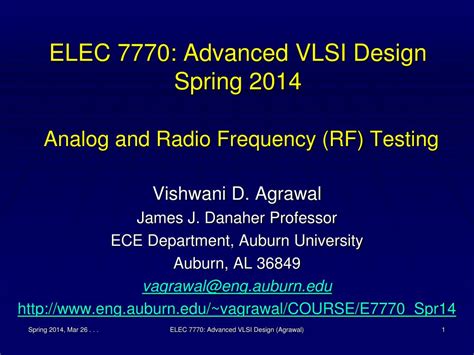 Ppt Elec 7770 Advanced Vlsi Design Spring 2014 Analog And Radio Frequency Rf Testing