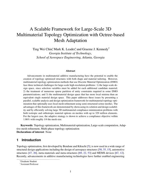 Pdf A Scalable Framework For Large Scale 3d Multimaterial Topology
