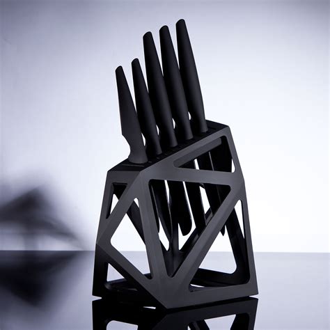 Ceramic Onyx 5 Piece Set Knife Block Edge Of Belgravia Touch