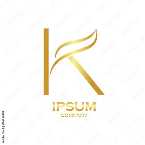 Letter K Logo Designgold Beauty Industry And Fashion Smetics