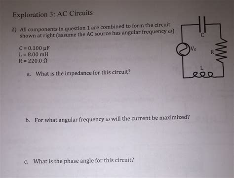 Solved Exploration AC Circuits Pre Lab An AC Source Chegg Com