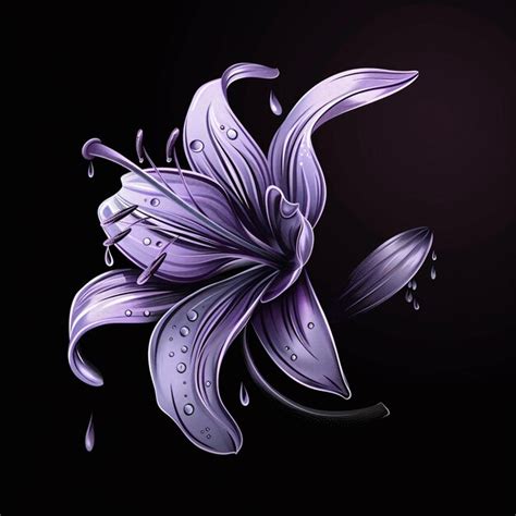 Rain Lily Flower Vector Logo Isolated On Background Premium Ai Generated Image