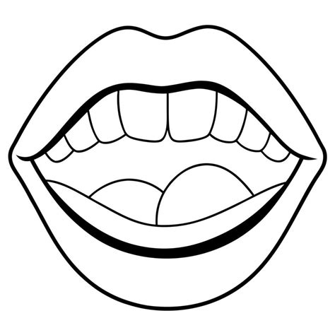Open Mouth Clipart Black And White Free