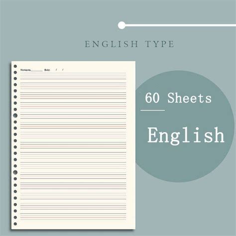 Sheets Loose Leaf Notebook Refill Spiral Binder Holes Diary Planner A A B Grid Cornell