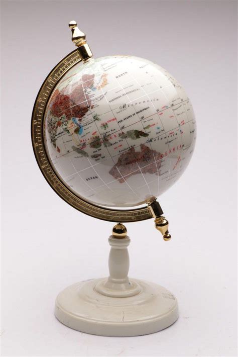 Gemstone World Globe On Gilt Stand Globes Terrestial And Celestial