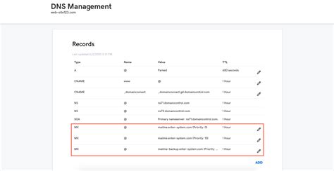 Set Mx Records To Site123 Support Center Site123