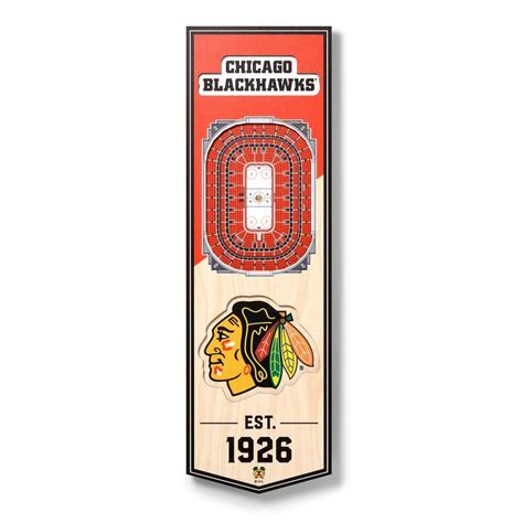 Youthefan Nhl Chicago Blackhawks 6 In X 19 In 3d Stadium Banner United Center 0954248 The