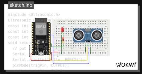 Ultrasonicsensor Wokwi Esp32 Stm32 Arduino Simulator