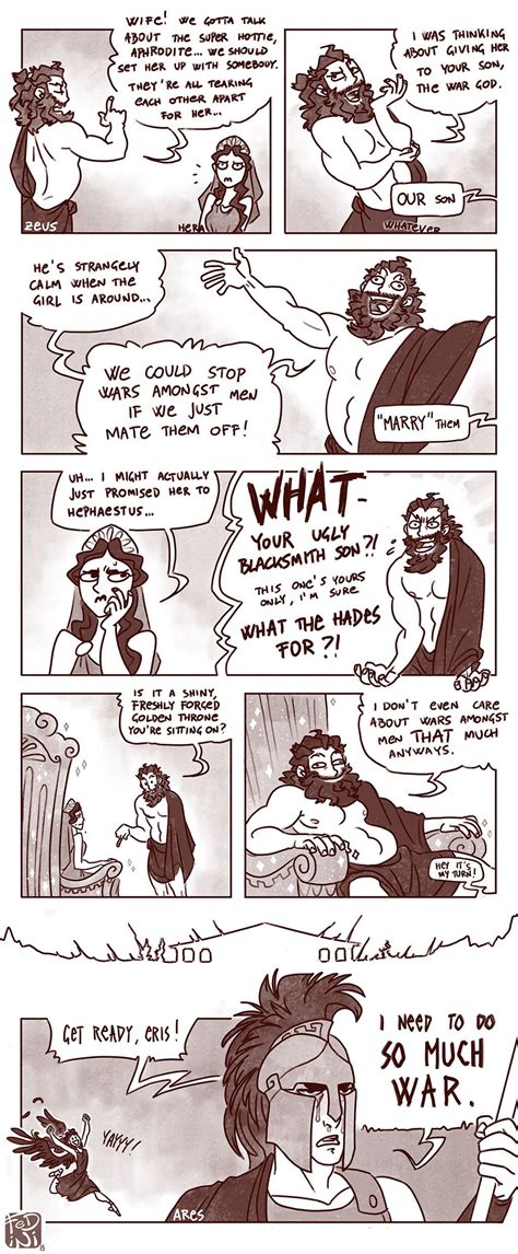 Priorities Comic By Fedini Poor Ares Greek Mythology Humor Greek And Roman Mythology