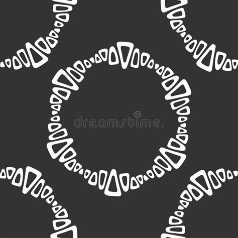Abstract Seamless Vector Pattern With Round Geometric Shapes Symbols Frames Of Triangles With
