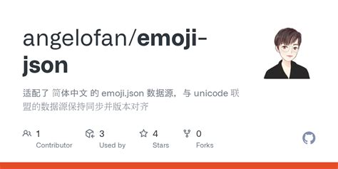 Github Angelofanemoji Json 适配了 简体中文 的 Emojijson 数据源，与 Unicode