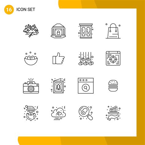 User Interface Pack Of 16 Basic Outlines Of Holiday Christmas Lock Celebration Wardrobe Editable