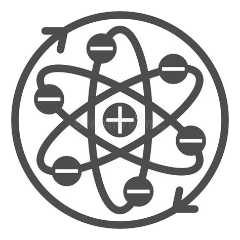 Atom With Elliptical Orbits Solid Icon Atomic Energy Concept Vector Graphics Stock Vector