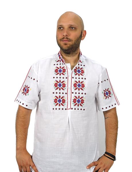 Мъжка тракийска риза с къс ръкав Ризи и носии Магазин за традиционни български сувенири в