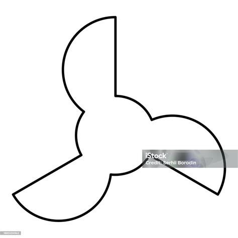 선박 프로펠러 팬 터빈 3 블레이드 윤곽선 선 아이콘의 나사 블랙 컬러 벡터 일러스트 레이 션 이미지 얇은 평면 스타일 건강관리와 의술에 대한 스톡 벡터 아트 및 기타