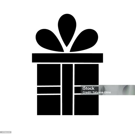 흰색 배경에 격리 된 선물 실루엣 새해 크리스마스 휴일 생일의 개념 벡터 일러스트레이션 감사에 대한 스톡 벡터 아트 및 기타