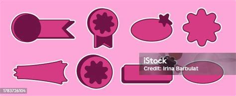 심플한 핑크 배너 컬렉션입니다 리본 모양 원의 그래픽 템플릿입니다 트렌디하고 모던한 컬렉션 세트 헤더 배너 헤더 장식 아이콘 엠블럼 스티커 인쇄용 소셜 네트워크용 유행 인형