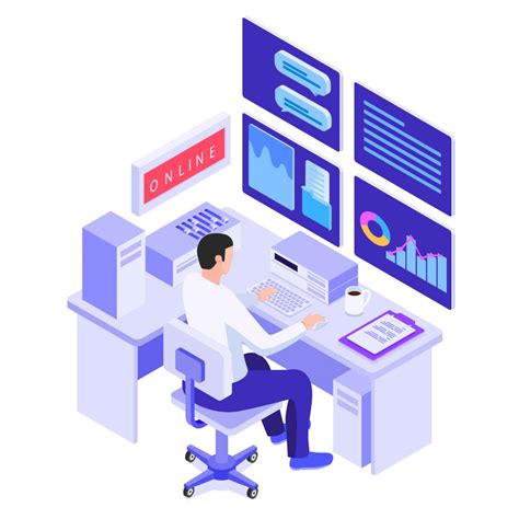 Control Room Isometric Illustration