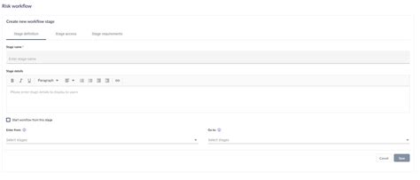 Configuring Risk Workflow Stages