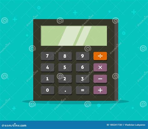 calculator vector flat clipart isolated object or calculating machine icon stock vector