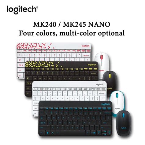 Logitech 1000 Dpi Wireless Keyboard Mouse Combo Mk240 White