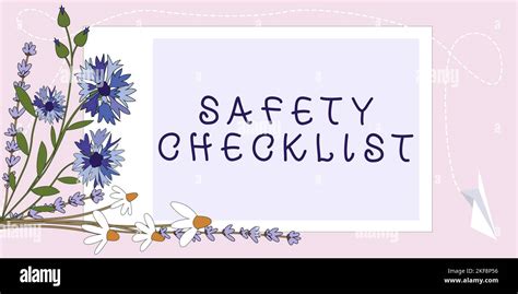 Text Sign Showing Safety Checklist Business Concept List Of Items You Need To Verify Check Or