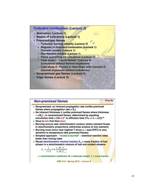 Turbulent Combustion Lecture 3 Non Premixed Flames